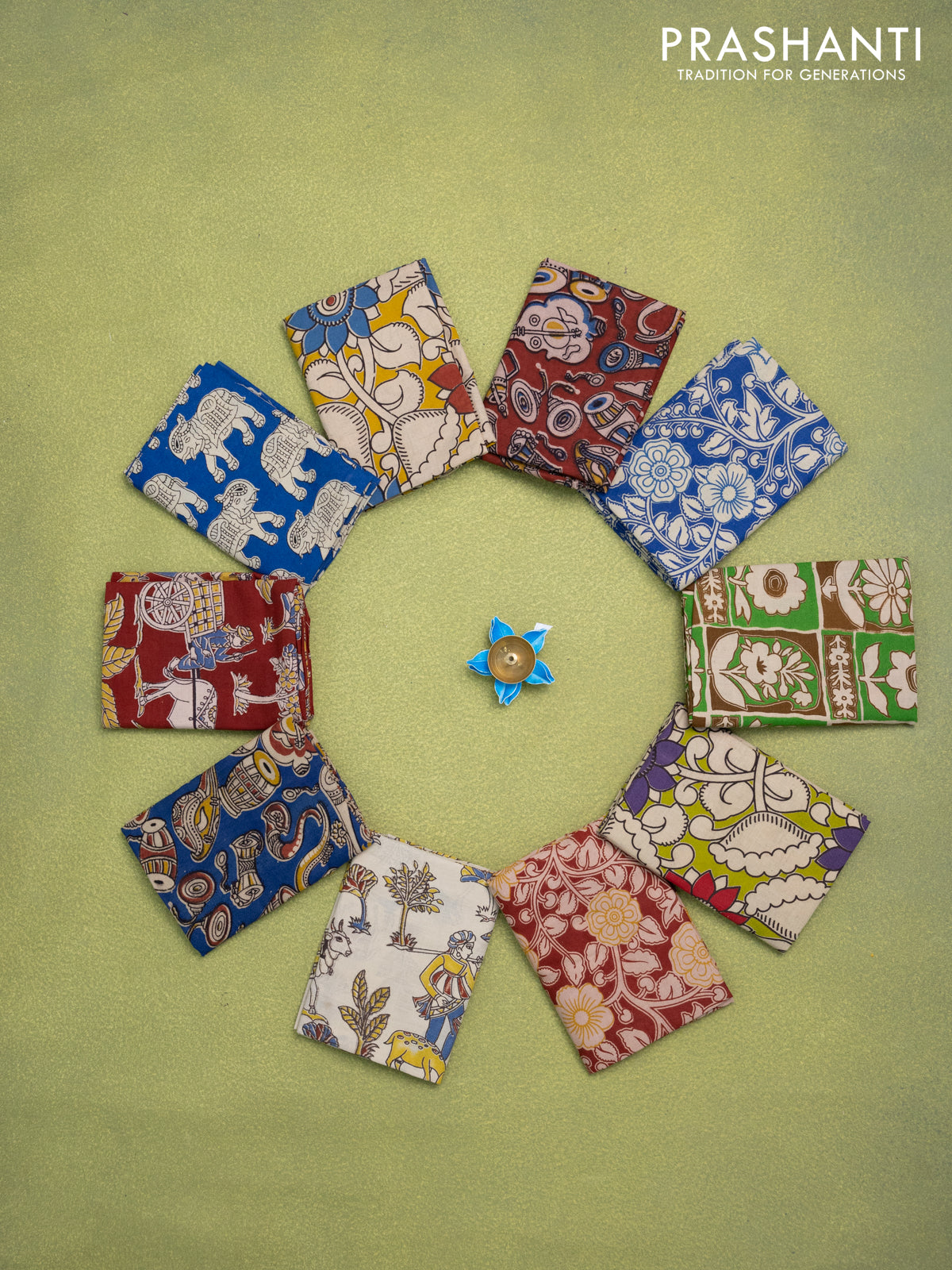 Kalamkari blouse bits multi colour and multi design pack of 10 pcs ...