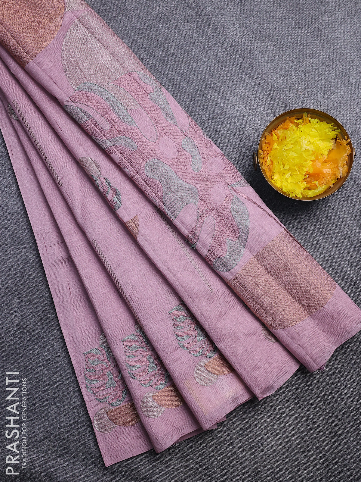 Crush embroidery saree pastel pink with allover embroidery work buttas ...