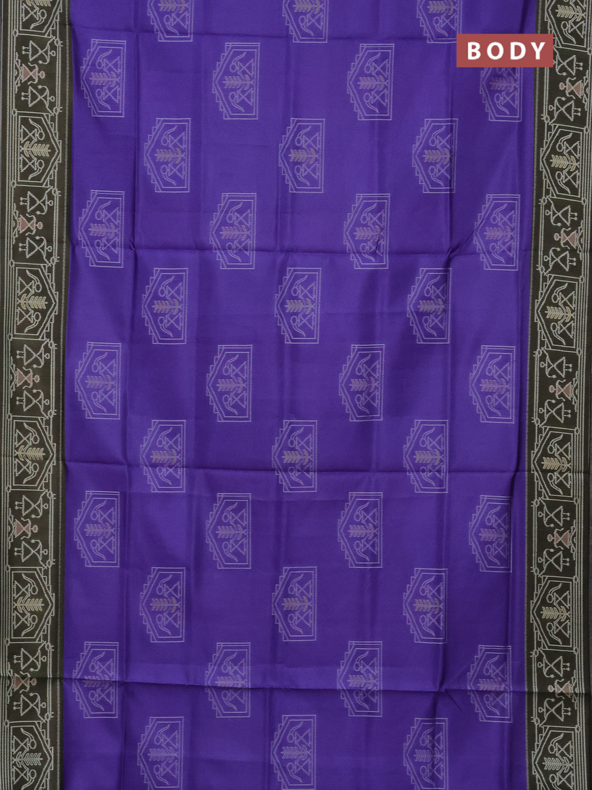 Semi sambalpuri silk saree violet shade and dark sap green with warli ...