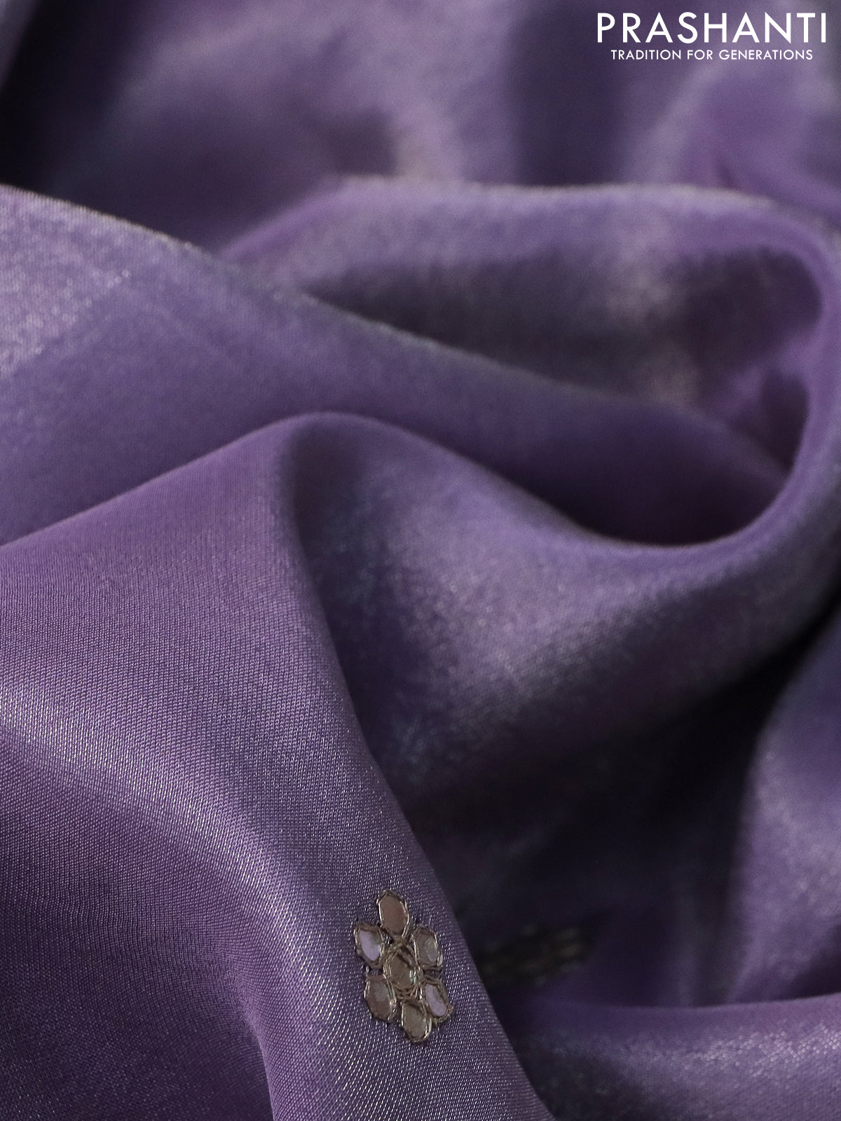 Tissue silk saree lavender and violet with sequin & gotapatti work pal ...