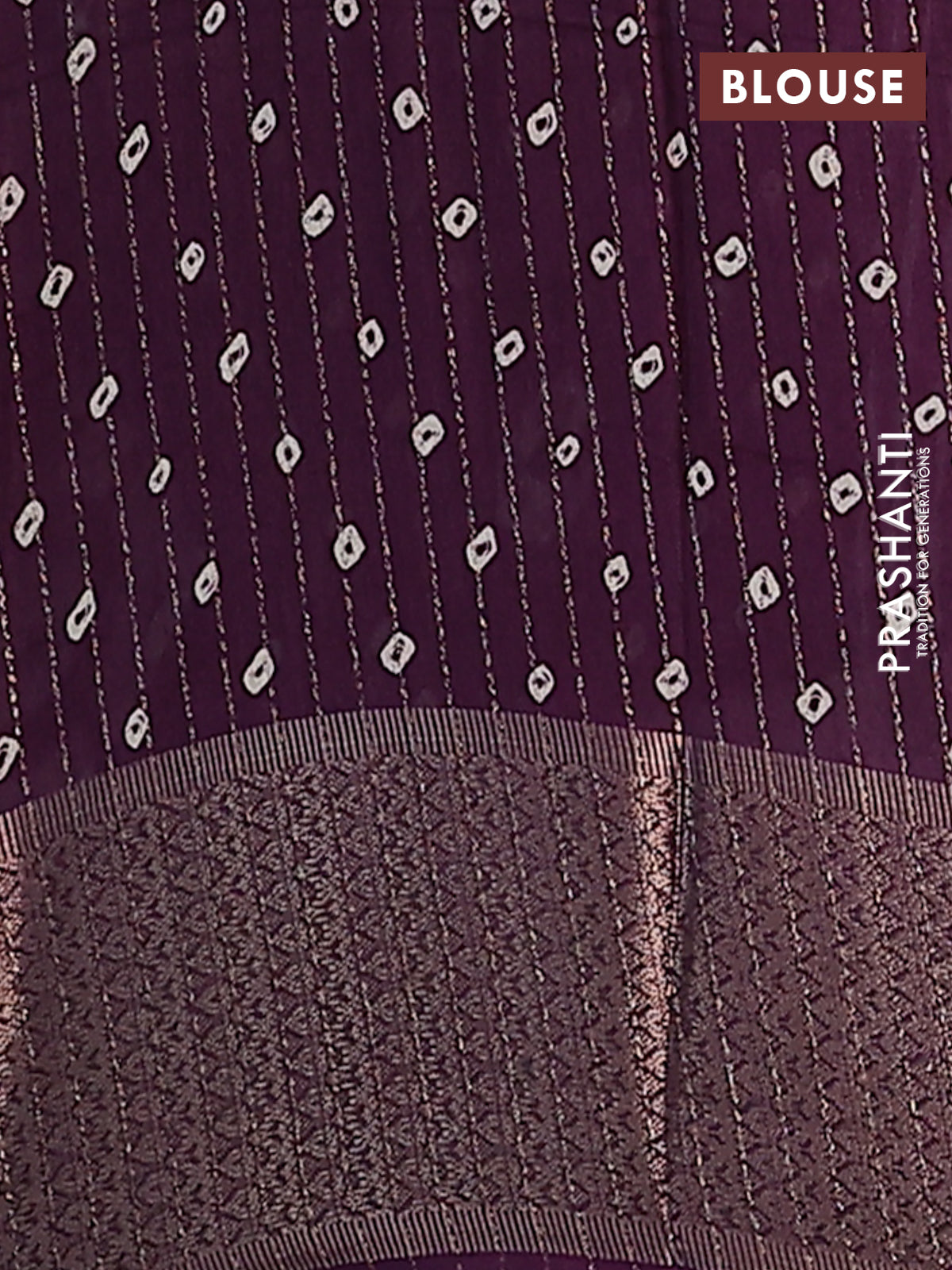Semi dola saree deep purple with allover zari weaves & bandhani prints – Prashanti Sarees