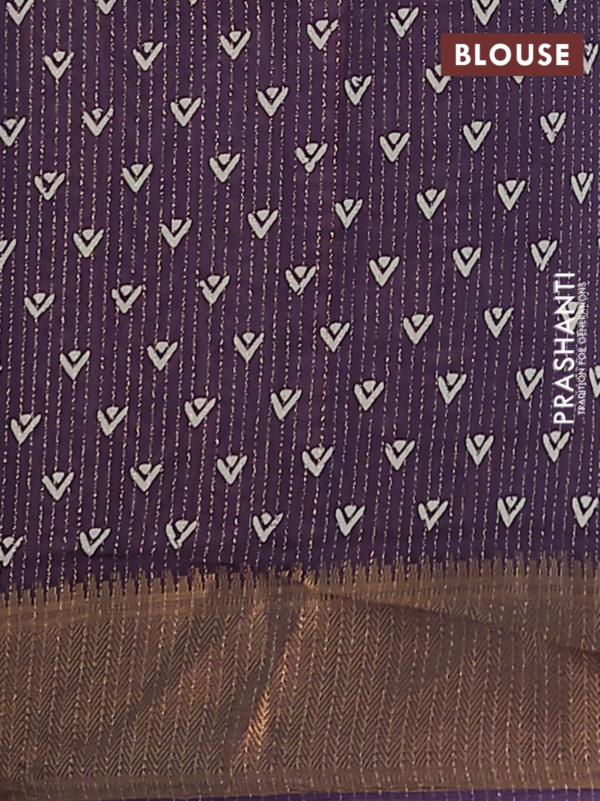 Semi dola saree deep jamun with allover zari stripes & floral prints a – Prashanti Sarees