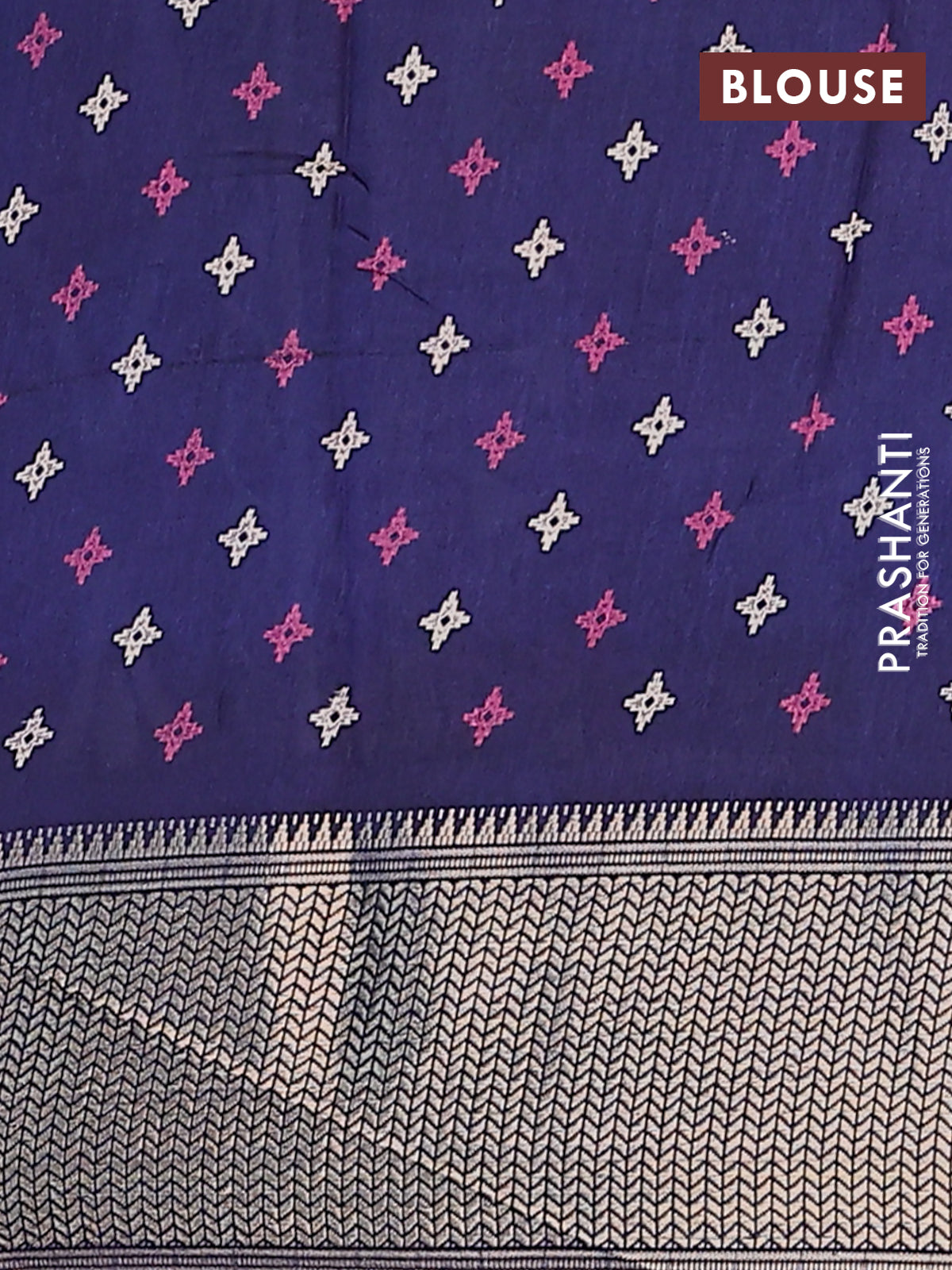 Semi dola saree navy blue with allover prints and zari woven border ...
