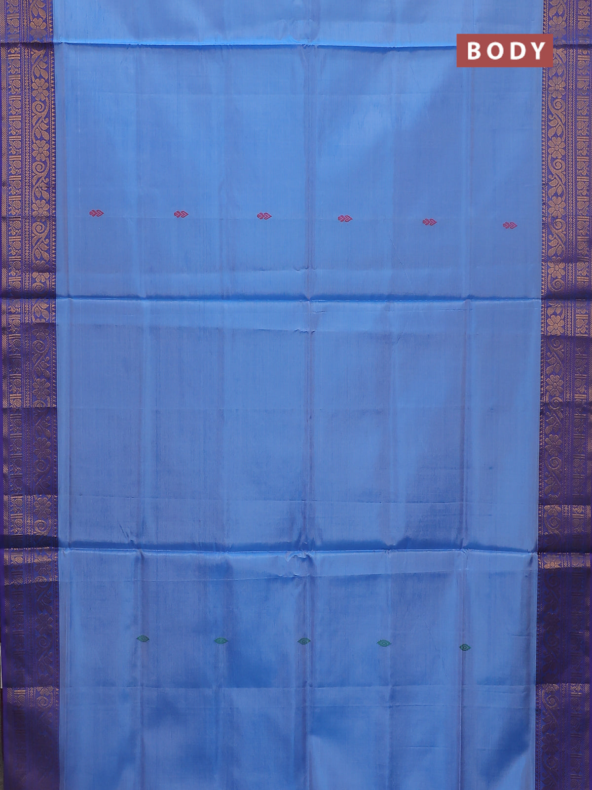 Banana pith saree light blue and purple shade with thread woven buttas ...