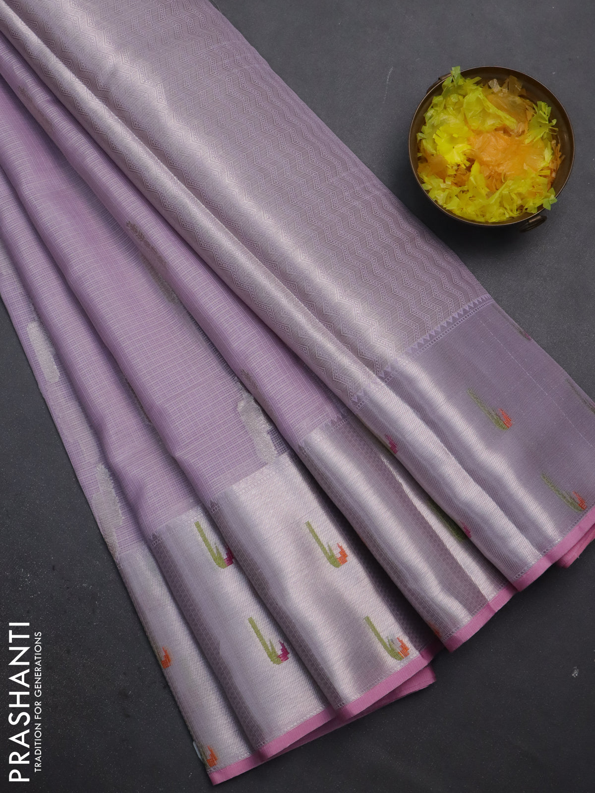Cotton zari kota saree lavender and light pink with silver zari woven ...