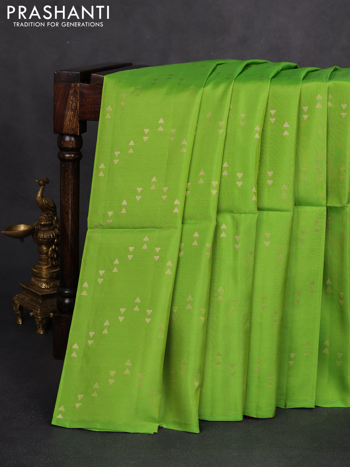 Kanchipuram silk saree light green and light pink with allover zari we ...