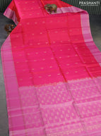 Pure soft silk saree dual shade of pink and light pink with paisly zar ...