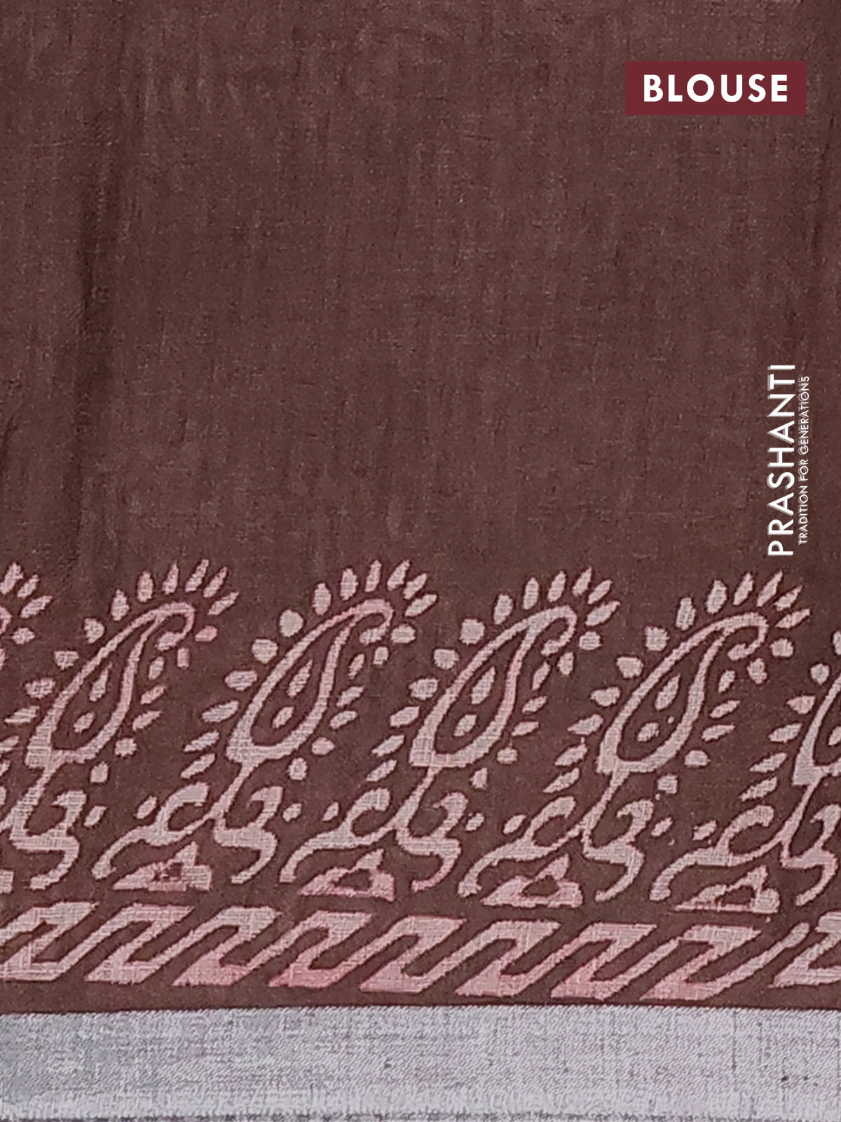 Pure linen saree brown with allover butta prints and silver zari woven ...